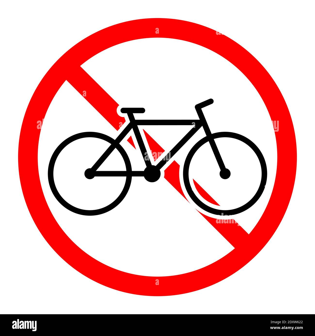 Bicycle by no entry sign Stock Vector Images - Alamy