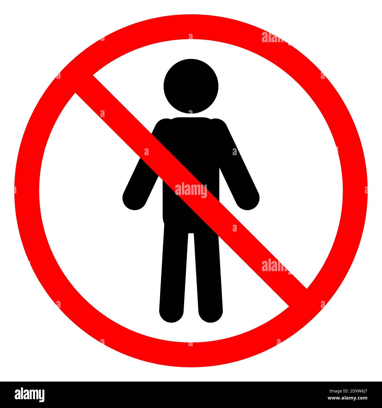 Ban of people. Prohibited to humans. No entry sign. No people - red ...