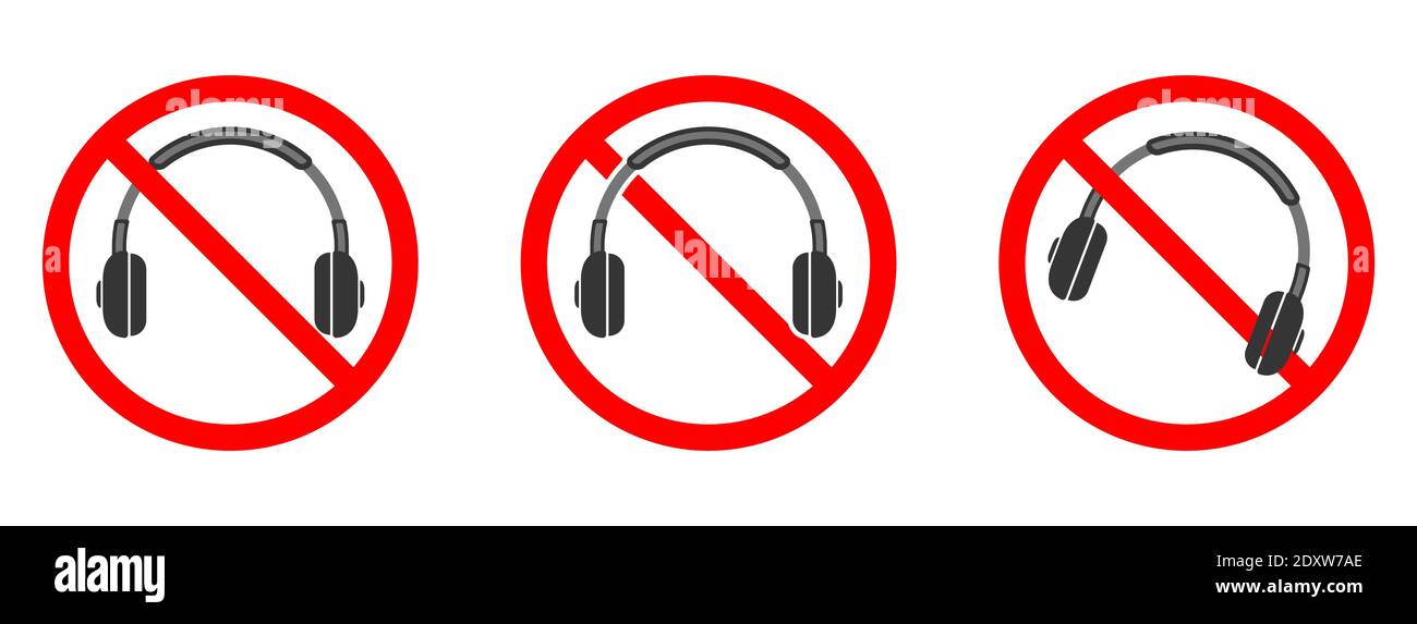 No Headphones Sign