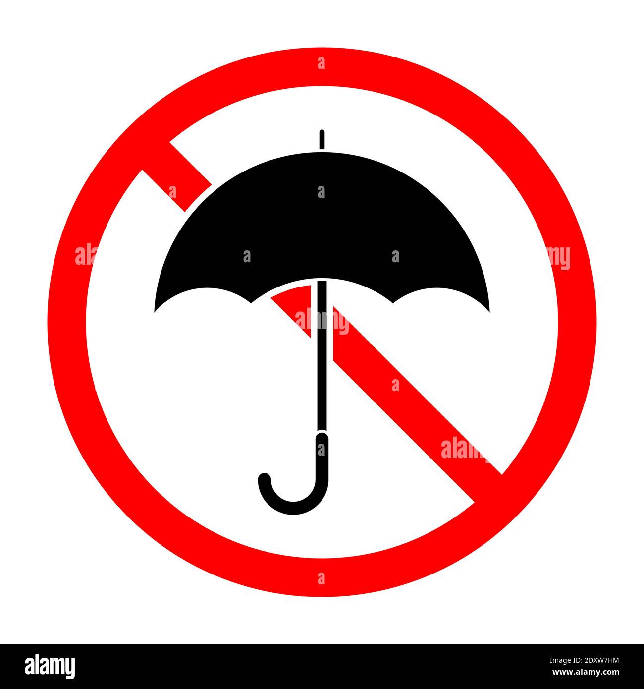 Umbrella are forbidden. Stop umbrella icon. Vector illustration. No ...