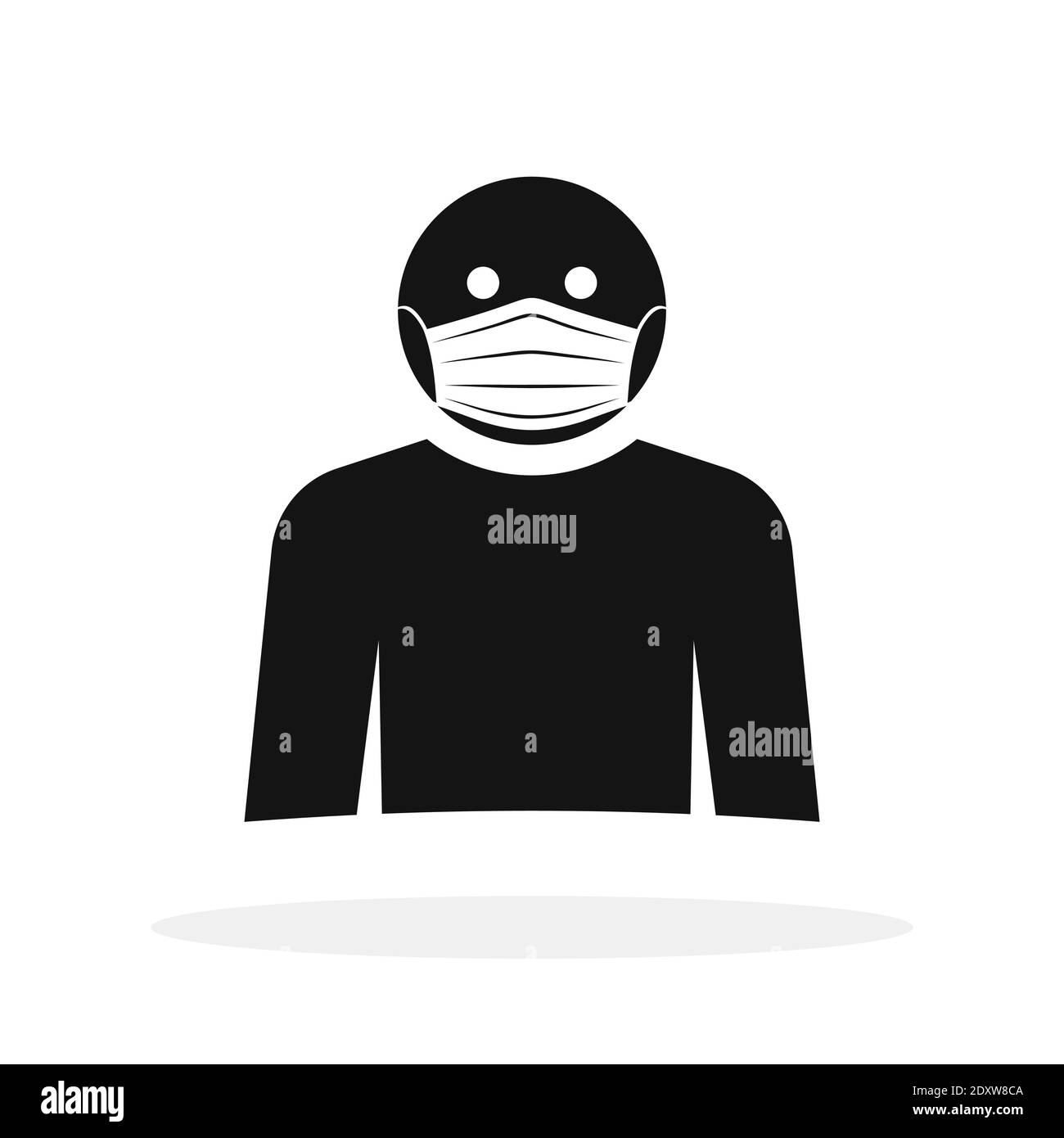 Man in mask. Icon of a man in medical face protection mask. Vector ...