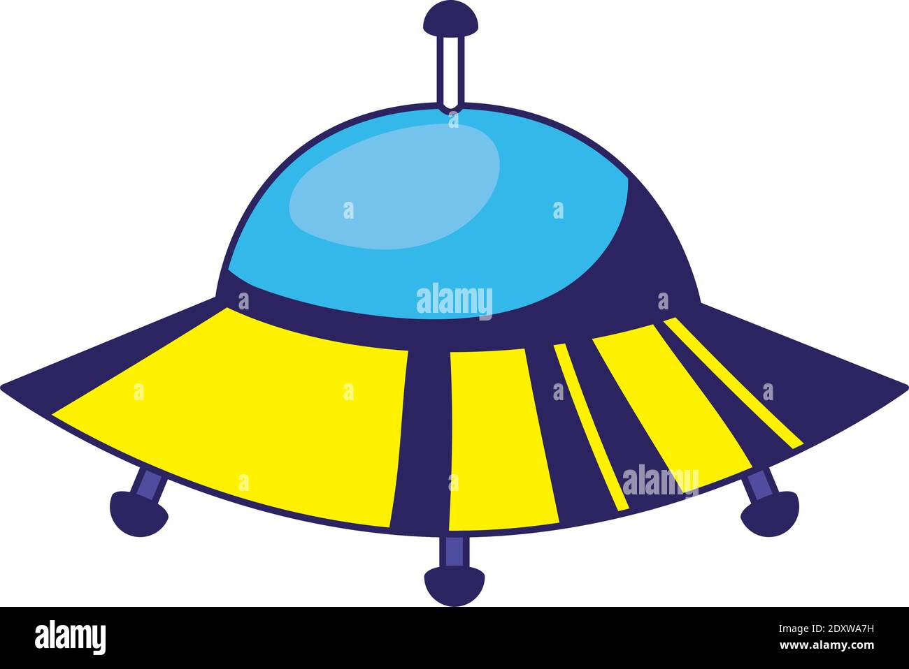 ufo of yellow color on a white background Stock Vector Image & Art - Alamy