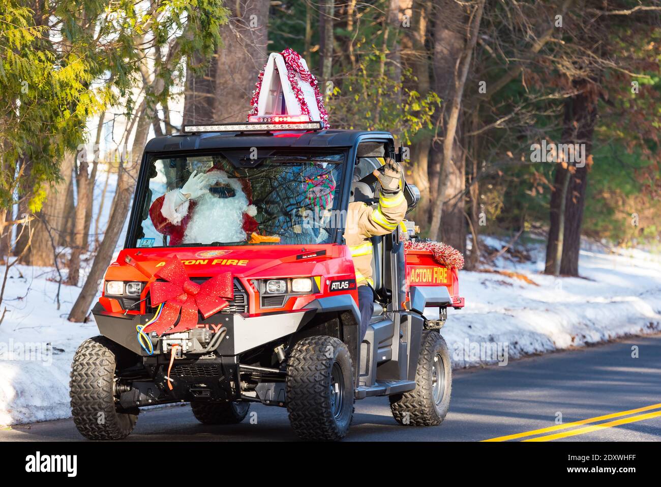 Santa with firefighters hi-res stock photography and images - Alamy