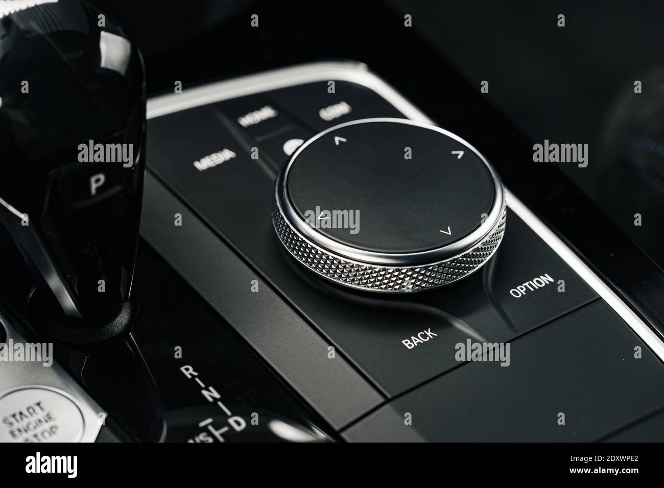 Buttons panel of the car on the dashboard Stock Photo - Alamy