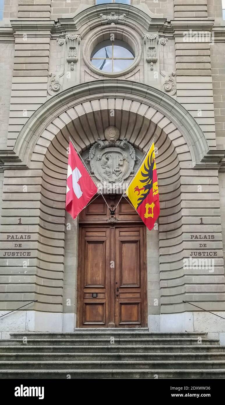 Justice court entrance in Geneva, Switzerland Stock Photo - Alamy