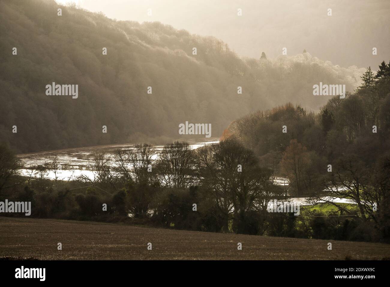The River Wye bursts its bank in overnight flooding along the Wye ...