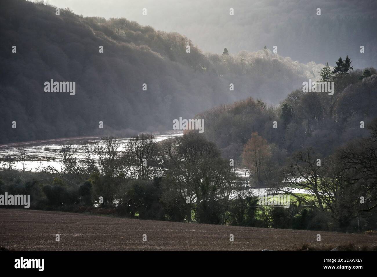 The River Wye bursts its bank in overnight flooding along the Wye ...