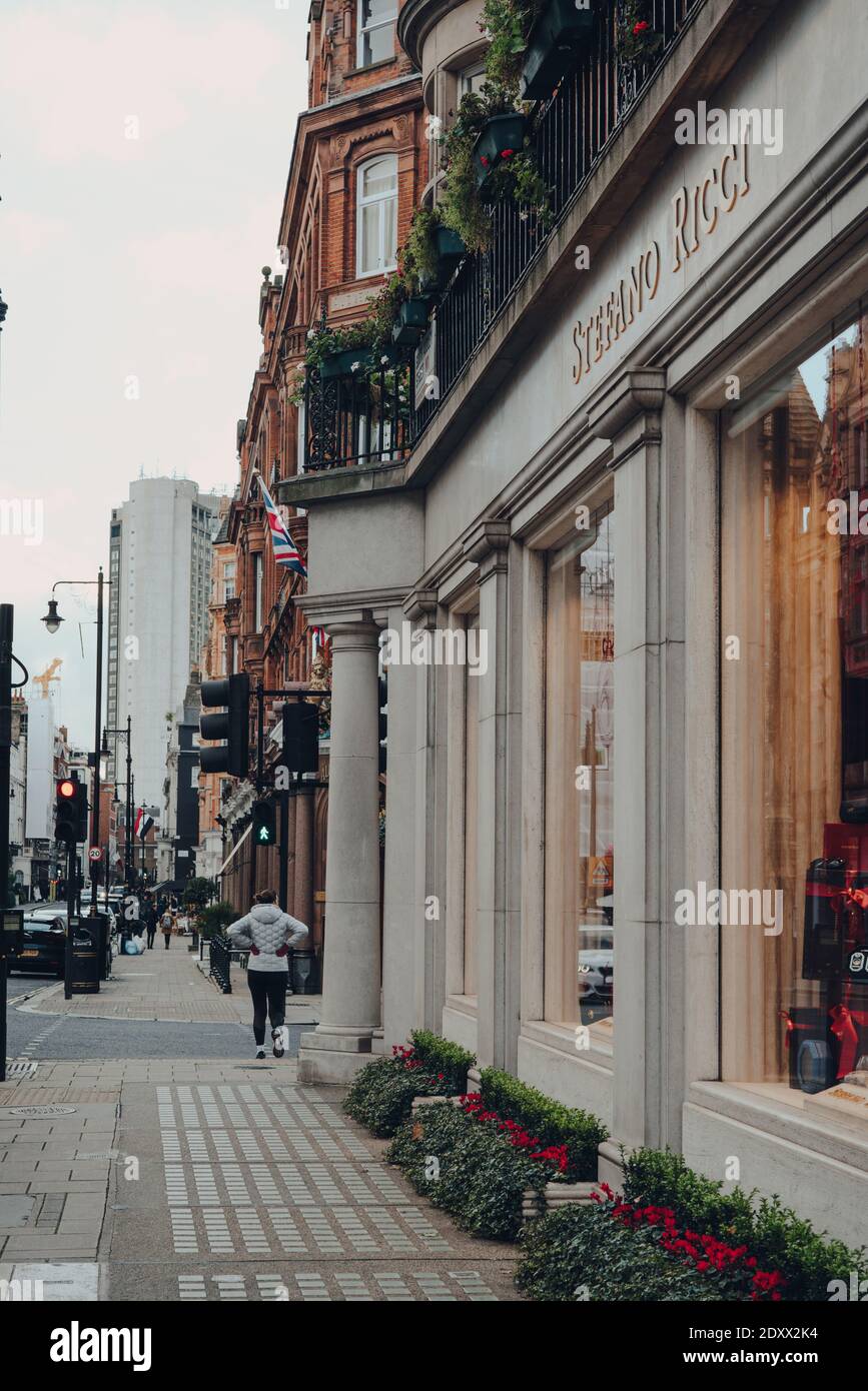 London, UK - December 5, 2020: Exterior of Stefano Ricci clothing store ...