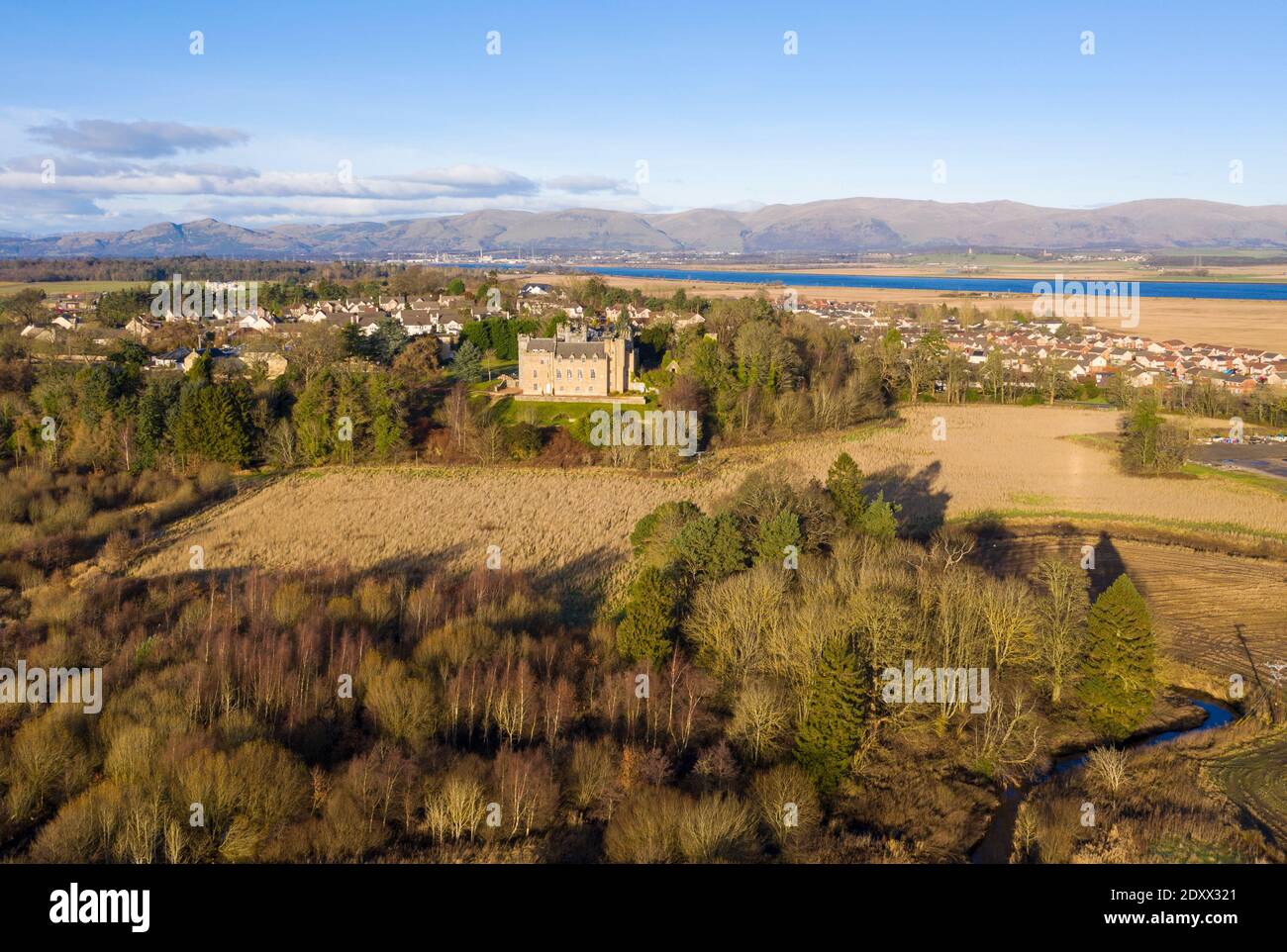 Aerial view airth castle hi-res stock photography and images - Alamy