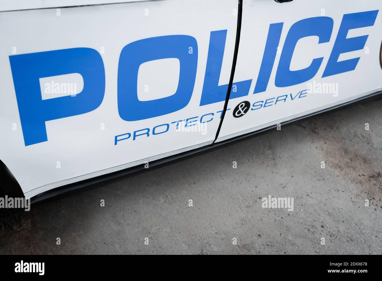 patrol car with blue police lettering outdoors Stock Photo - Alamy