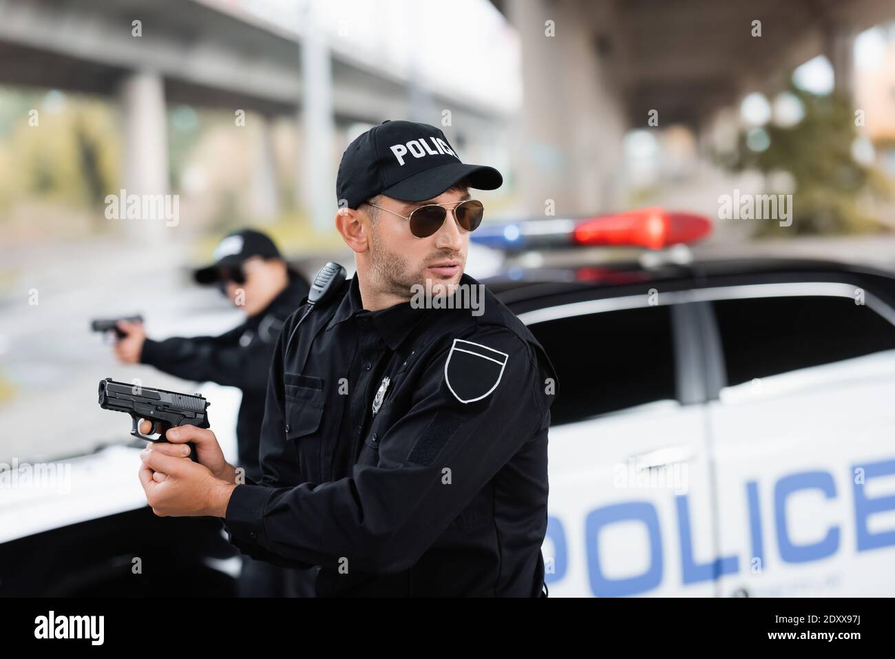 Police Officer With Gun
