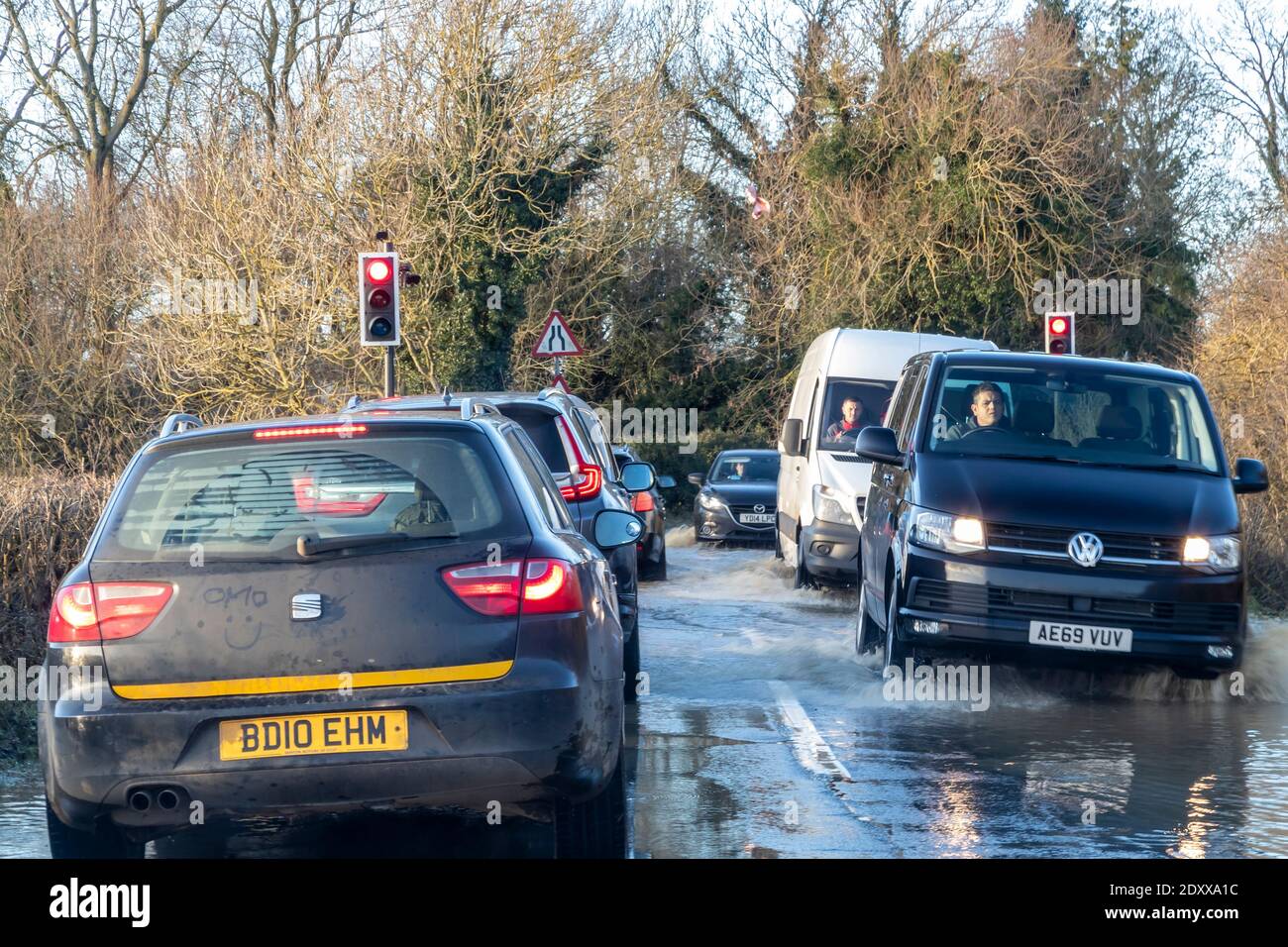 Northampton, UK 24th December 2020. After 24 hrs of heavy torrential ...