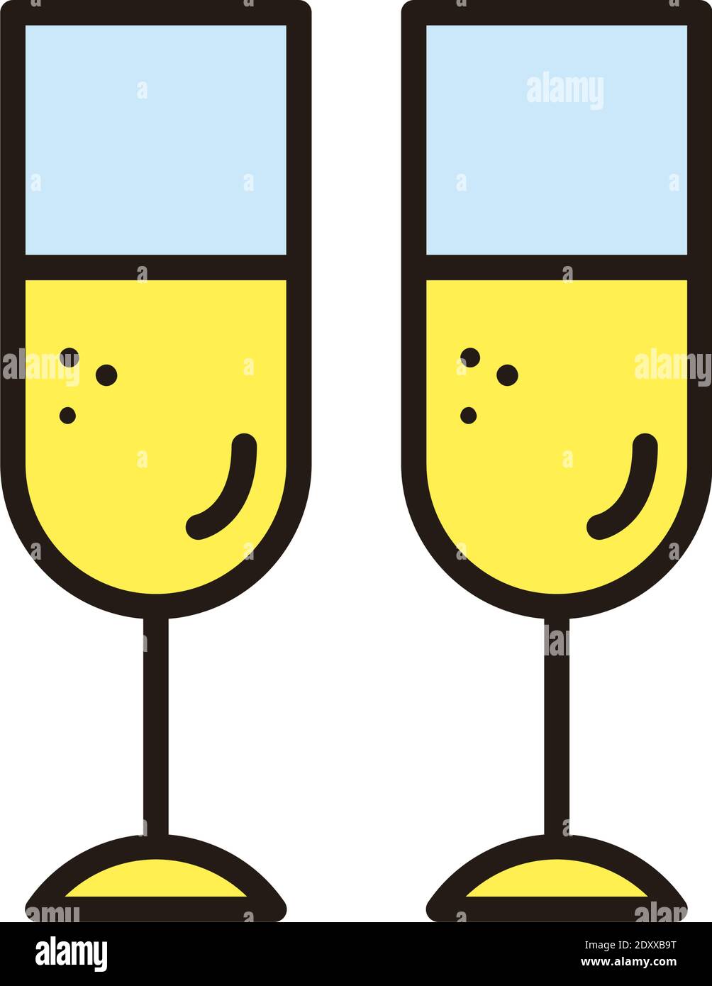 Champagne cups design, Alcohol drink bar beverage liquid theme Vector ...