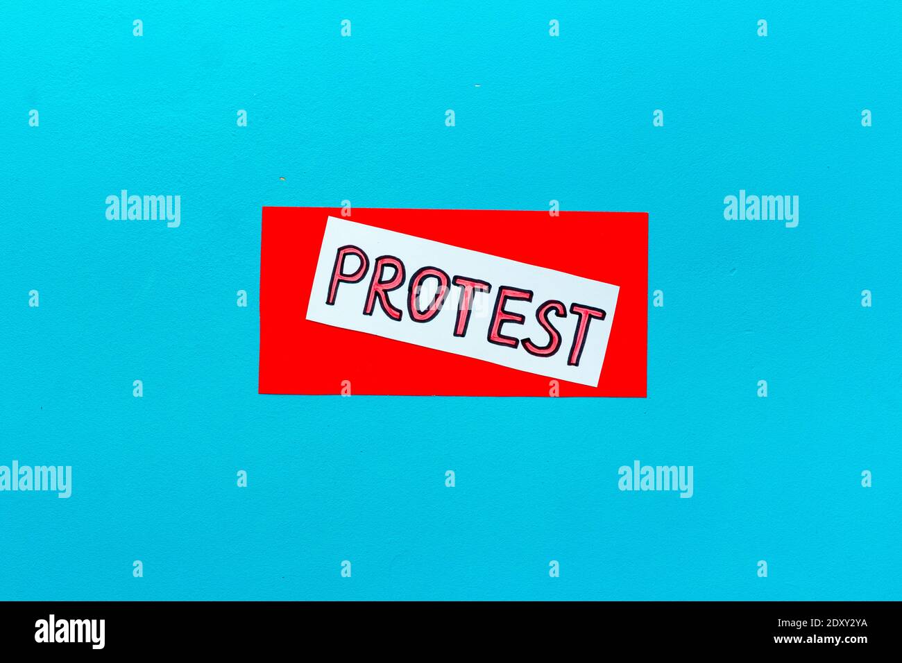 Protest sign concept. Word Protest on paper banner, top view Stock ...