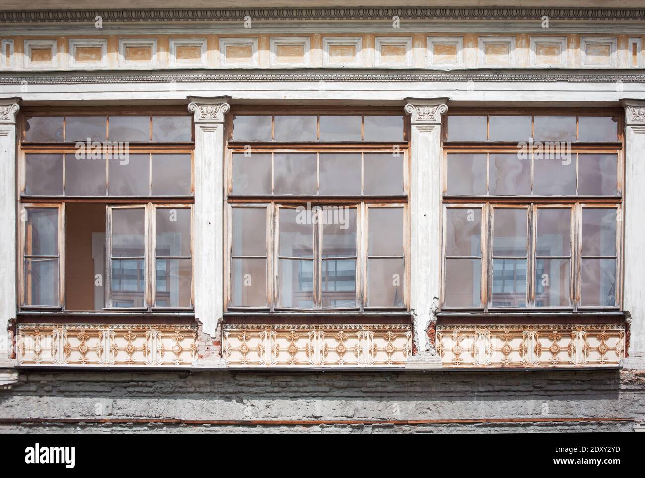 Windows of old historical building Stock Photo - Alamy