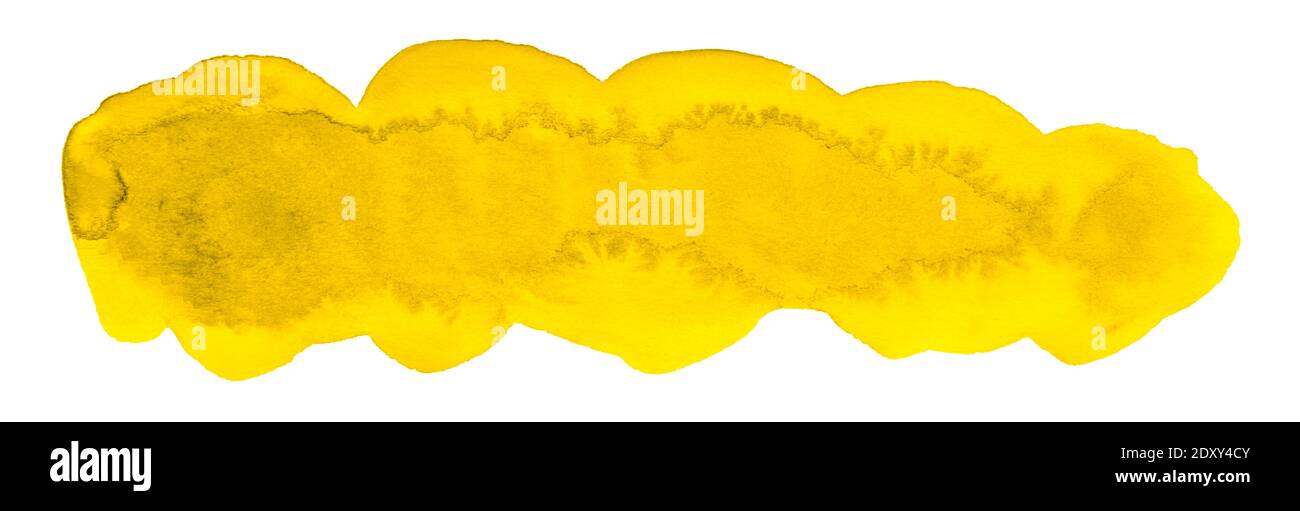 Vibrant yellow watercolor oblong spot. Creative background for design ...
