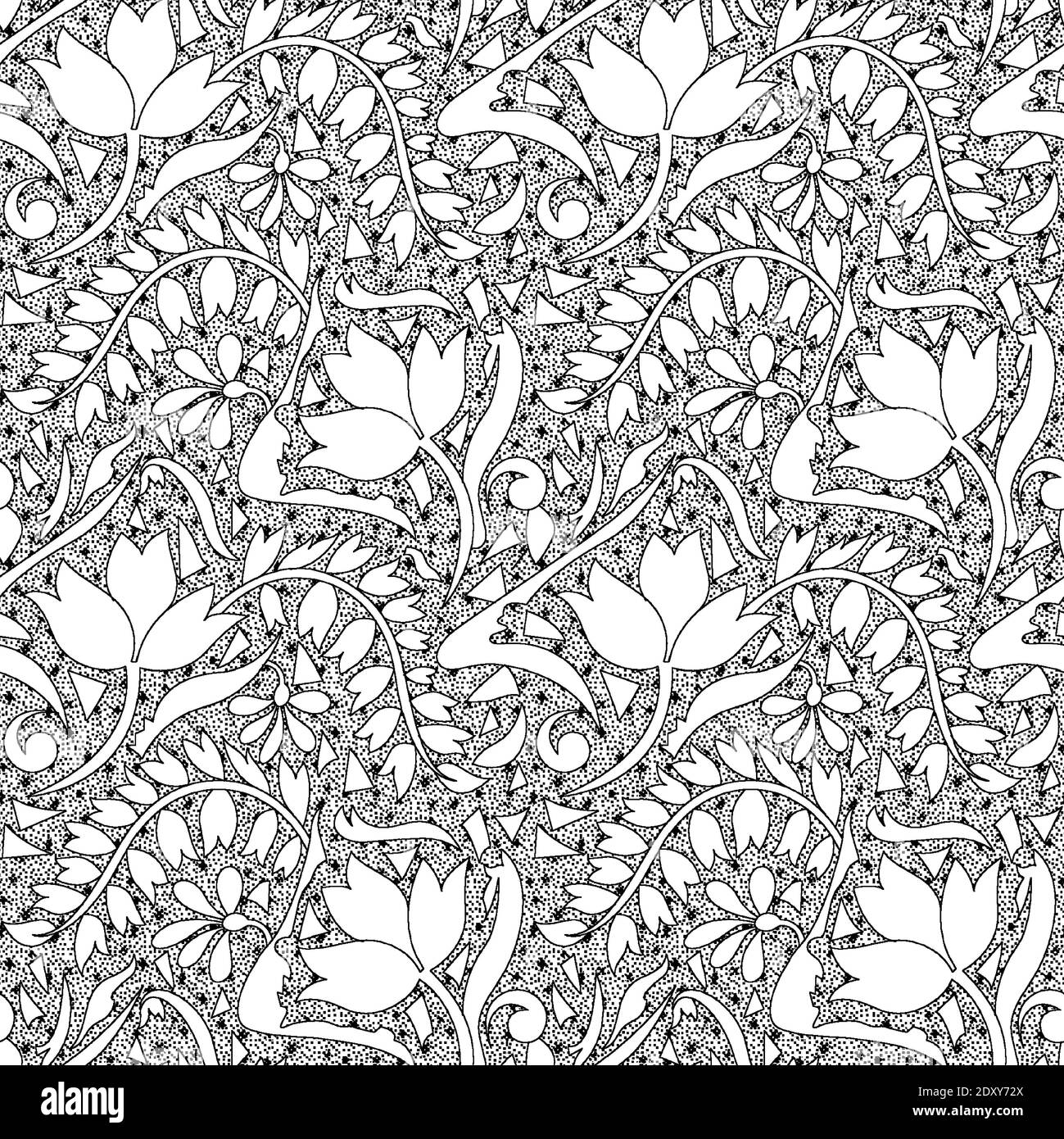 Textile pattern illustration Black and White Stock Photos & Images - Alamy