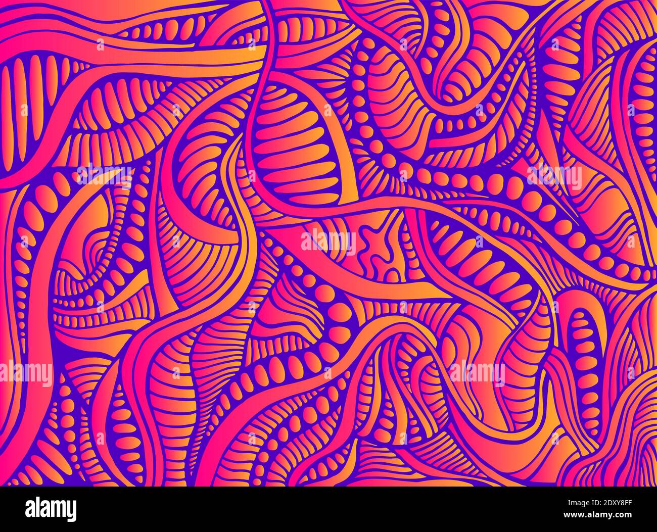 Bright vintage psychedelic abstract ornamental pattern. Gradient neon ...