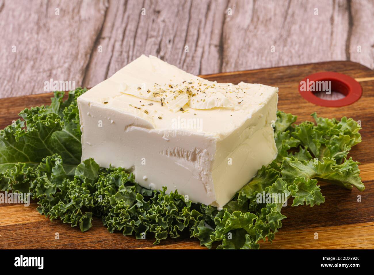 Traditional tasty Greek Feta soft cheese brick Stock Photo - Alamy