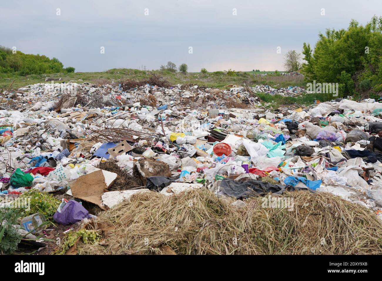 Plastic waste dumping site, Dirty street / World Environment Day Stock ...