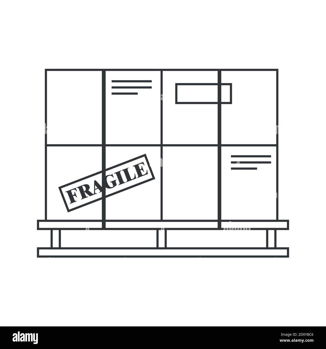 Boxes on a pallet line icon illustration for logistics. Vector design ...