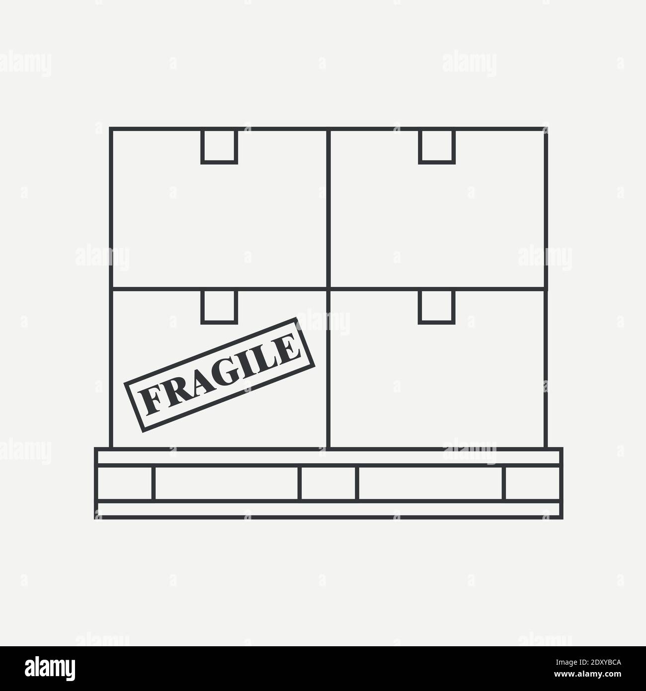 Boxes on a pallet line icon illustration for logistics. Vector design ...