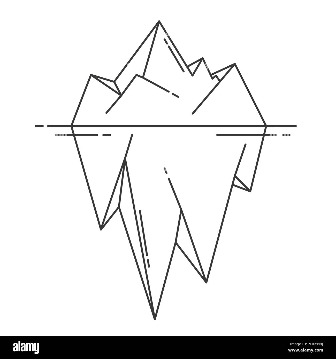 Iceberg icon in outline style. Vector illustration Stock Vector Image ...