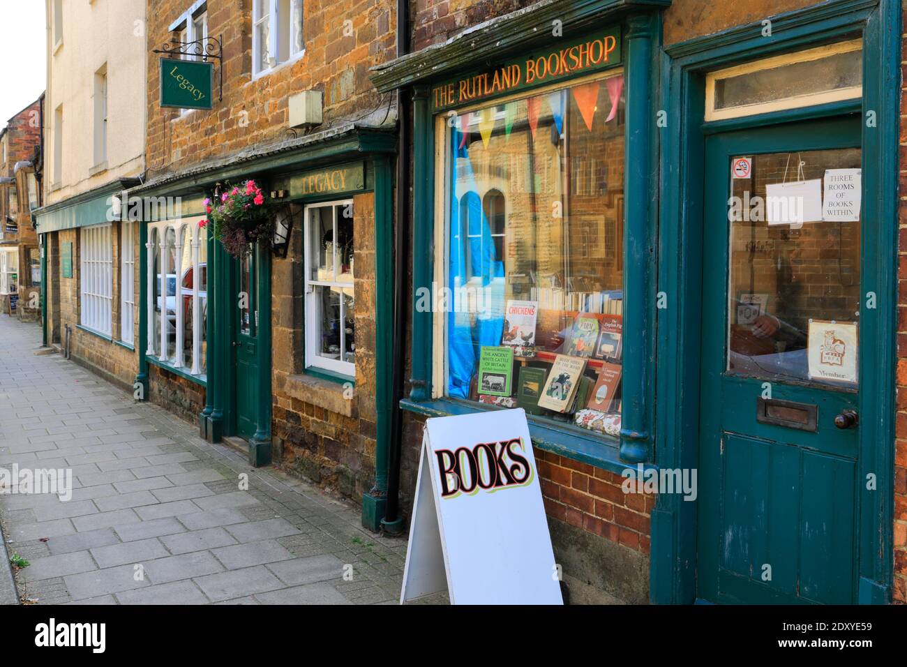 Shops along the High Street of Uppingham, Rutland, England, UK Stock ...