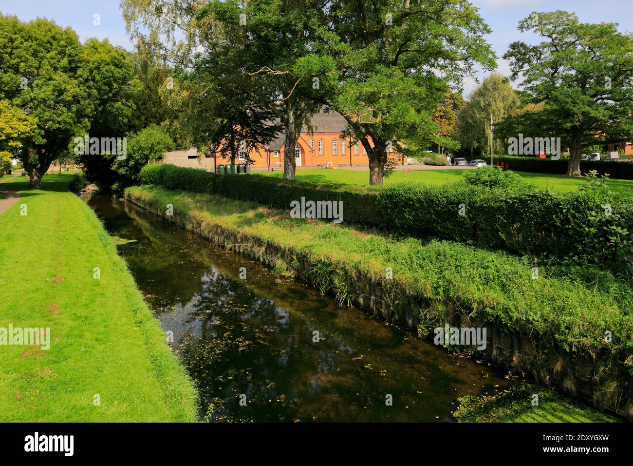 Summer view of the brook in Medbourne village, Leicestershire County ...