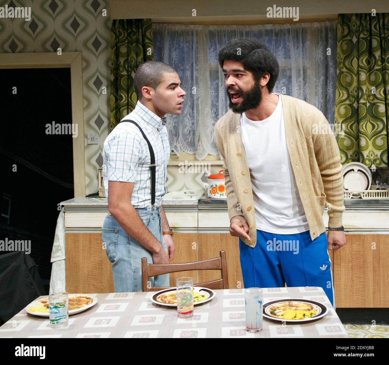 l-r: Ash Hunter (Onochie), Kingsley Ben-Adir (Chima) in GOD'S PROPERTY ...