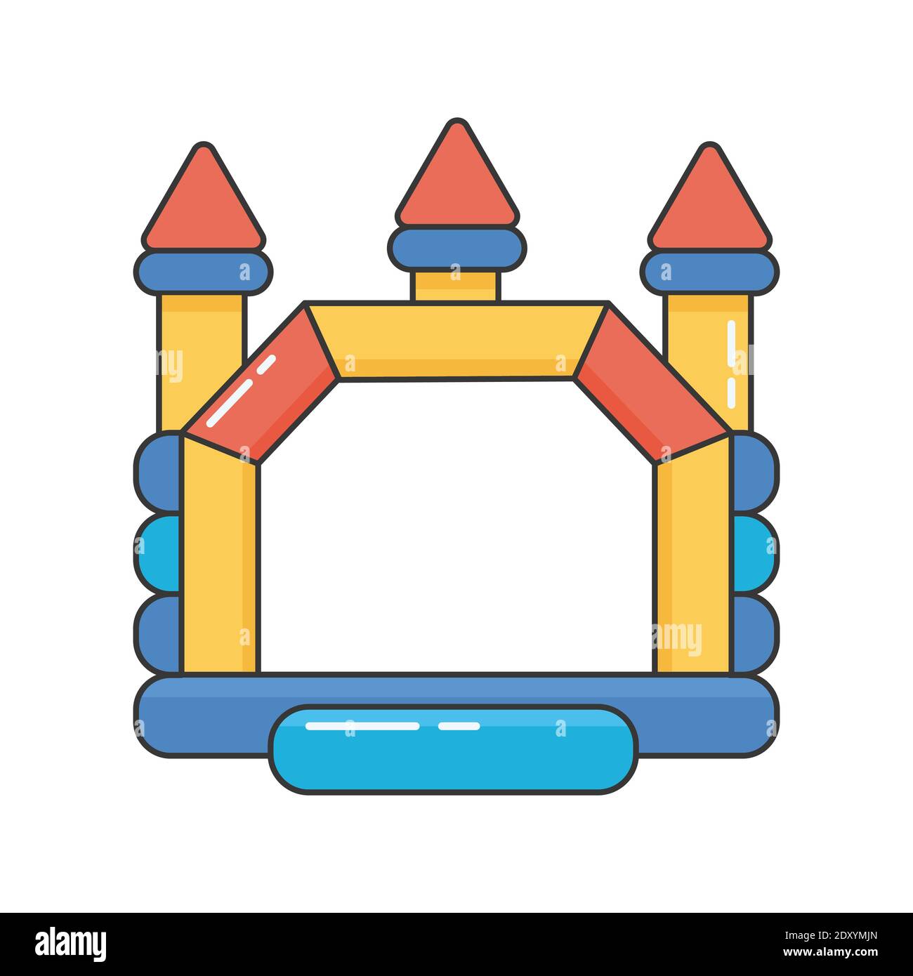 Bouncy inflatable castle. Tower and equipment for child playground ...