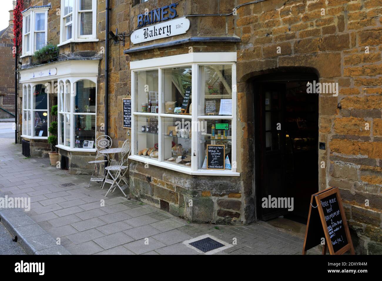 The Bakery, Market Place of Uppingham, Rutland, England, UK Stock Photo ...