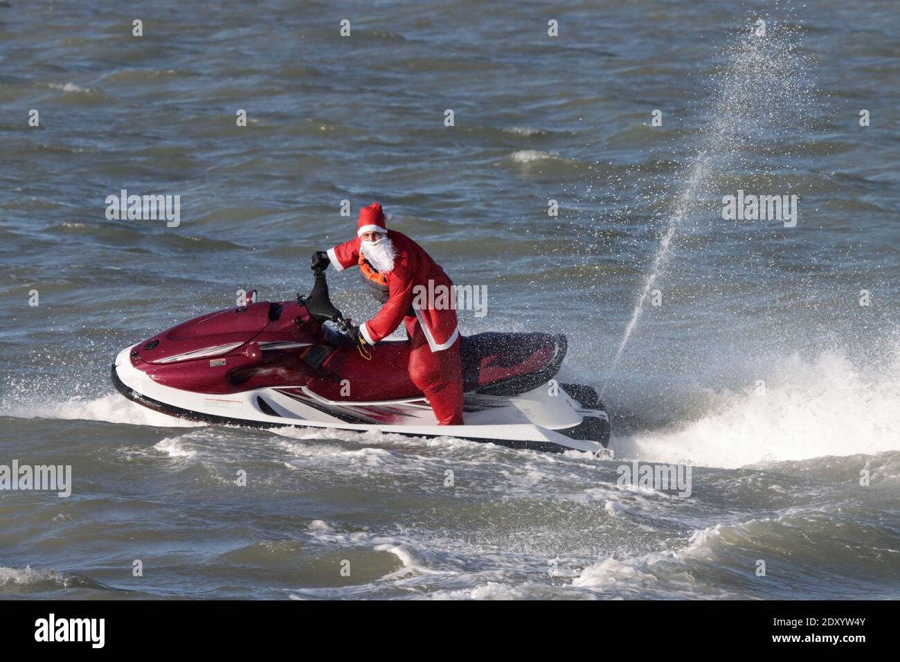 Santa Claus, Father Christmas on a jet ski Stock Photo - Alamy