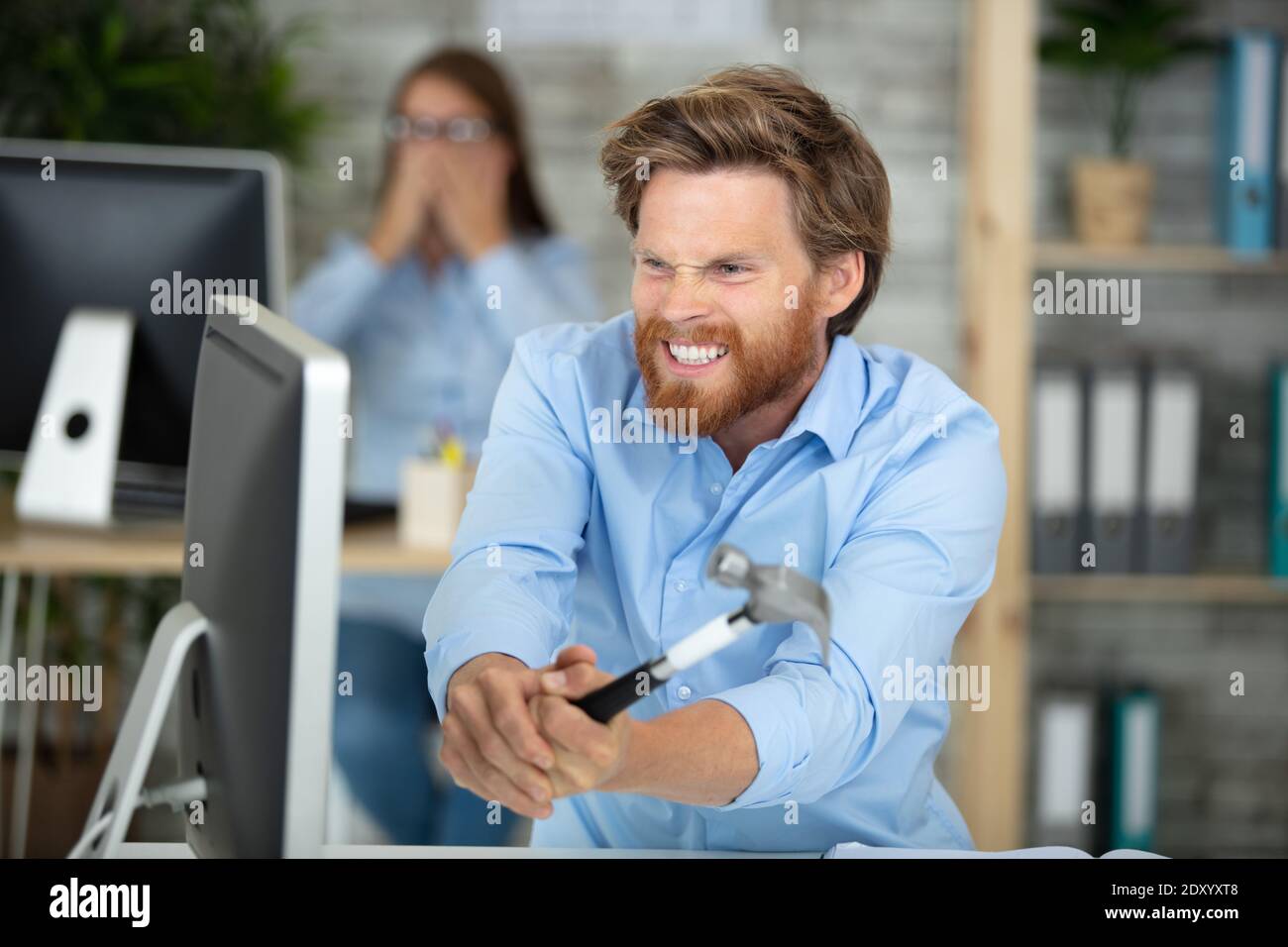Frustrated with computers hi-res stock photography and images - Alamy