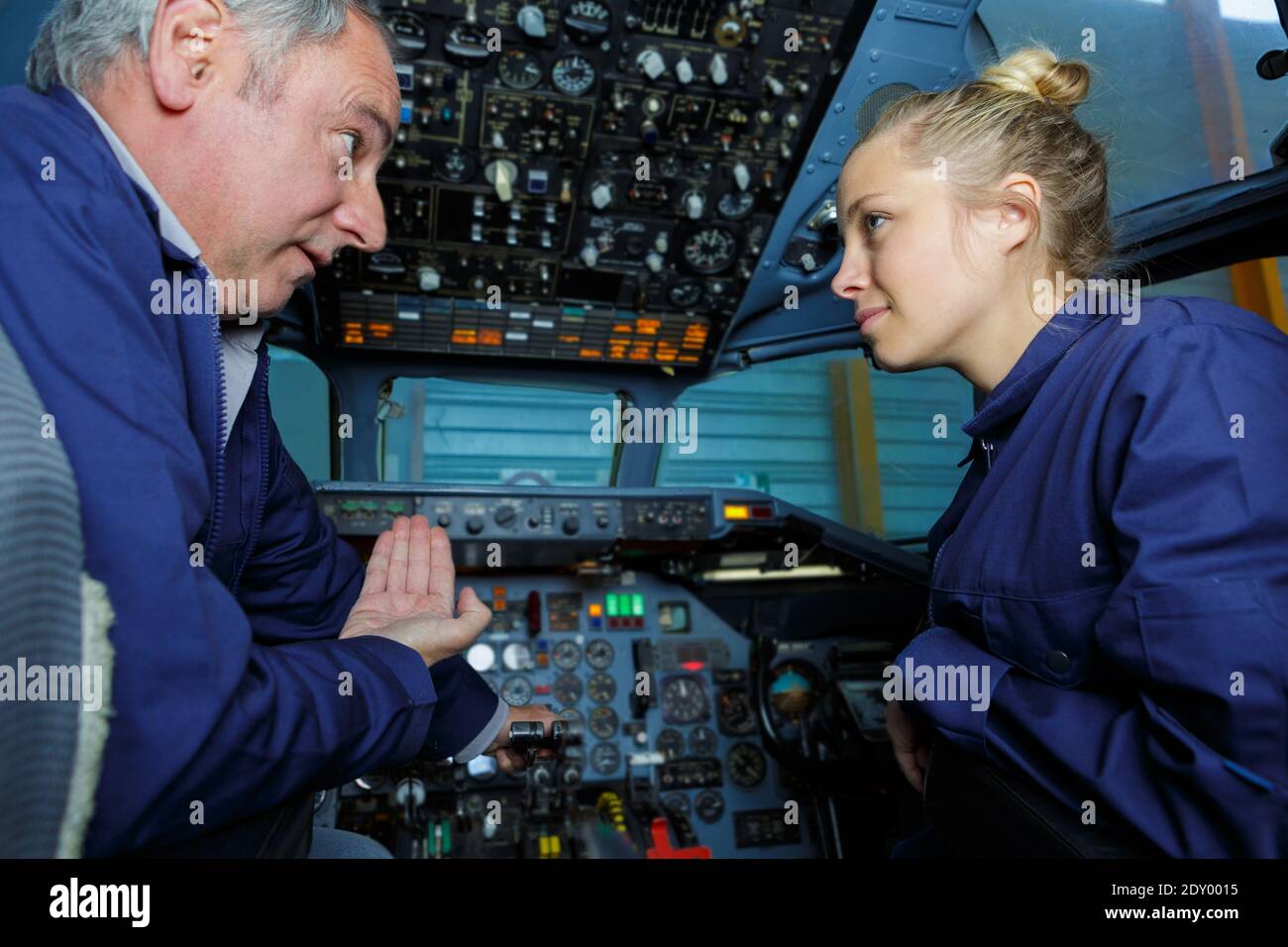 pilots learning to fly an aircraft Stock Photo - Alamy