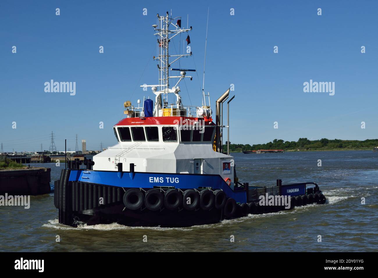 EMS TUG seen operating on the River Thames in London Stock Photo - Alamy