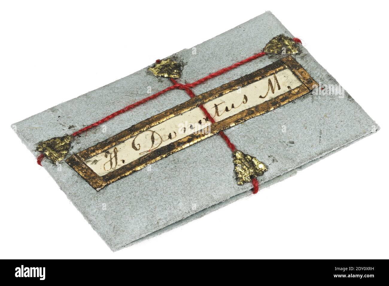 folded paper relic to Saint Donatus isolated on white background Stock ...