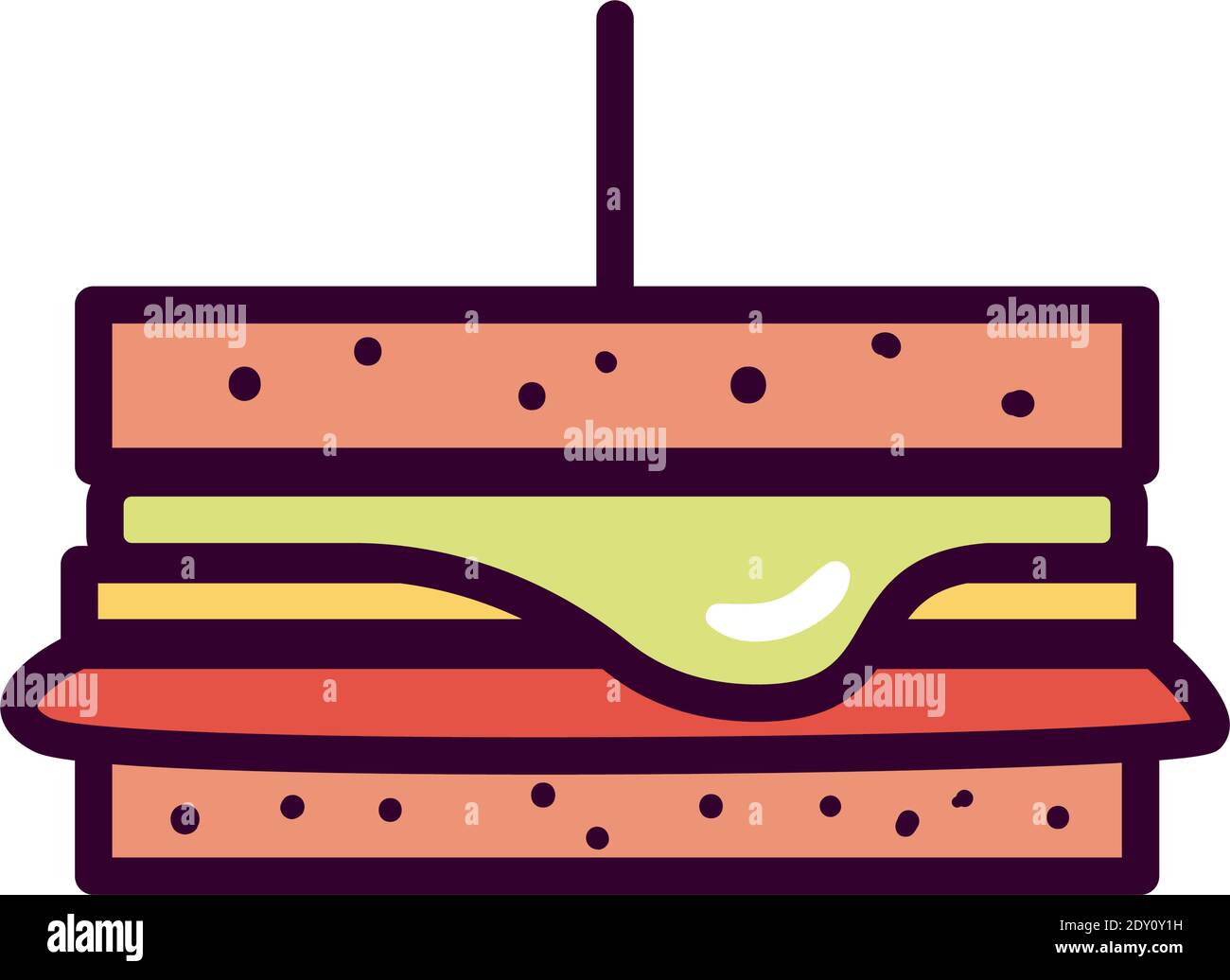 sandwich line and fill style icon design of food eat restaurant and ...