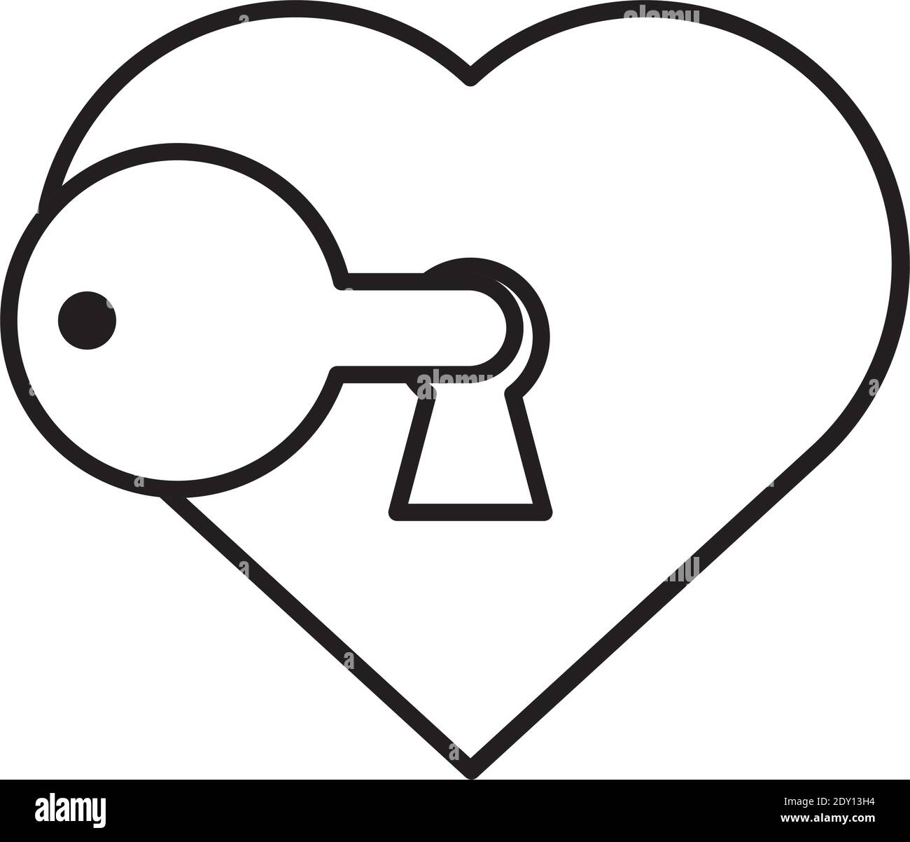 Heart key clipart Black and White Stock Photos & Images - Alamy