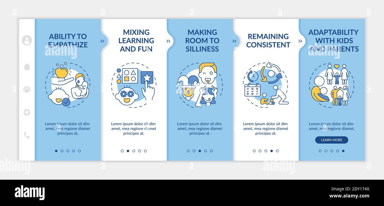 Educational games for little kids onboarding vector template Stock ...