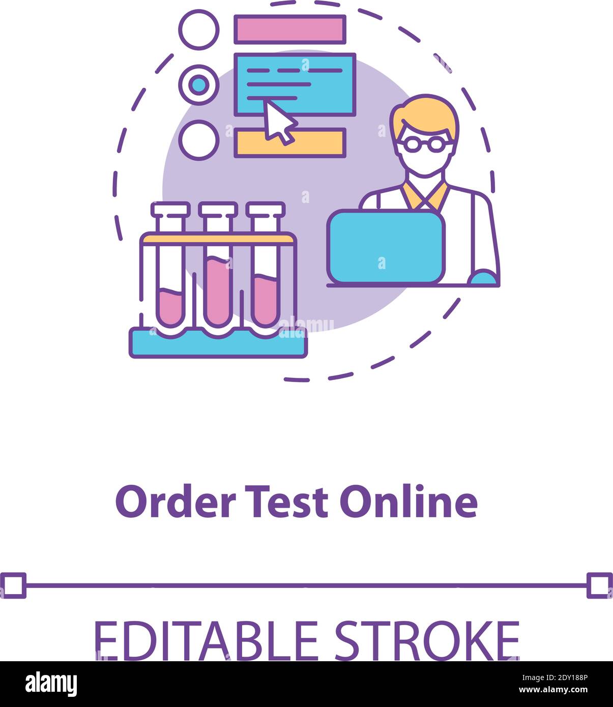 Ordering test online concept icon Stock Vector Image & Art - Alamy