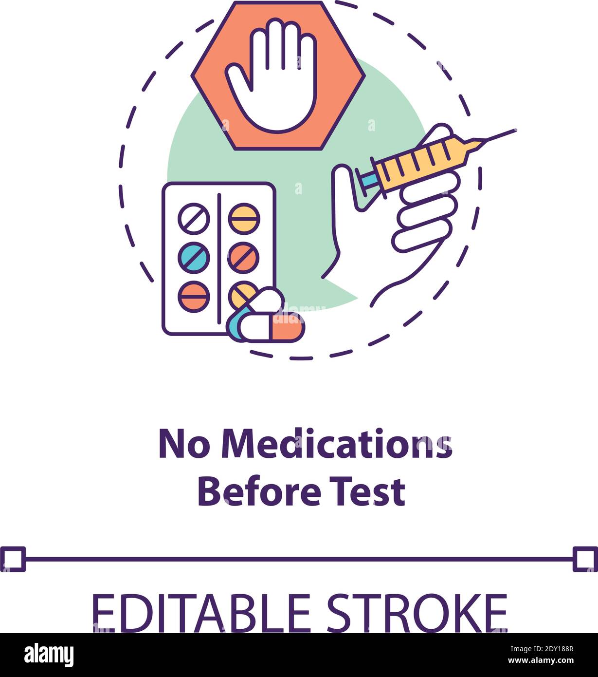 No medications before test concept icon Stock Vector Image & Art - Alamy
