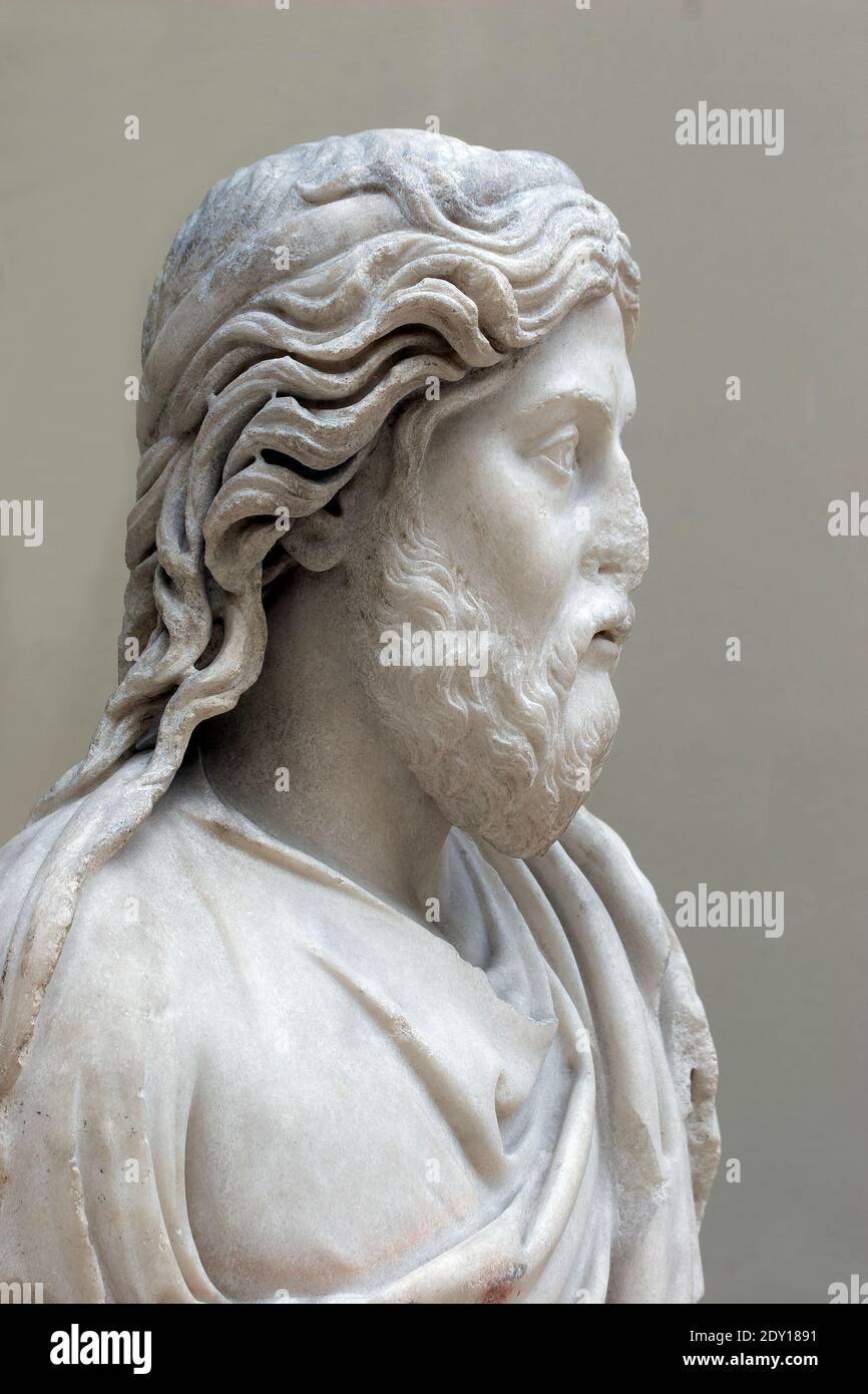 TURKEY, ISTANBUL-May, 04 2007 ; Bust portrait of probably a philosopher ...