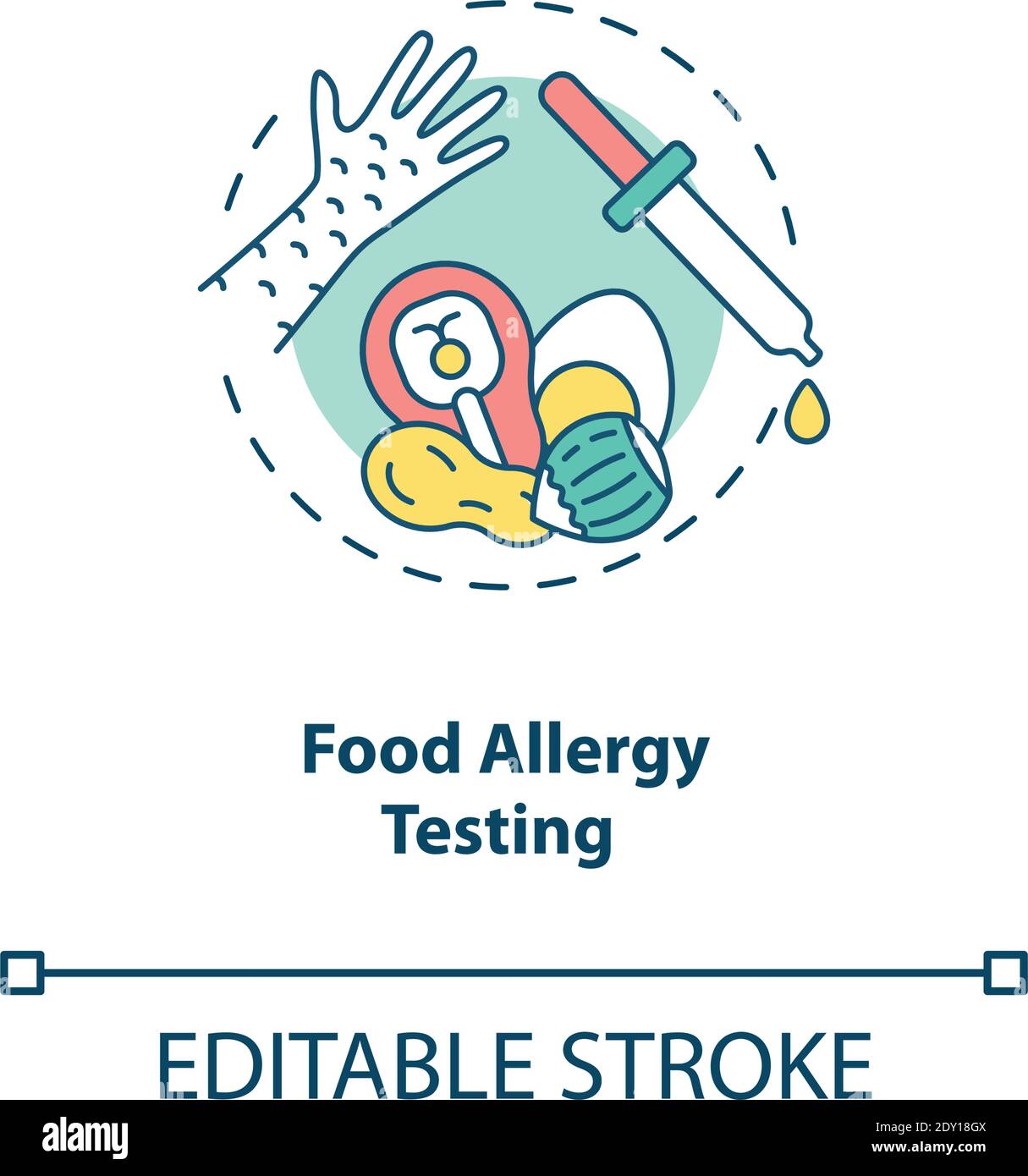 Food allergy testing concept icon Stock Vector Image & Art - Alamy