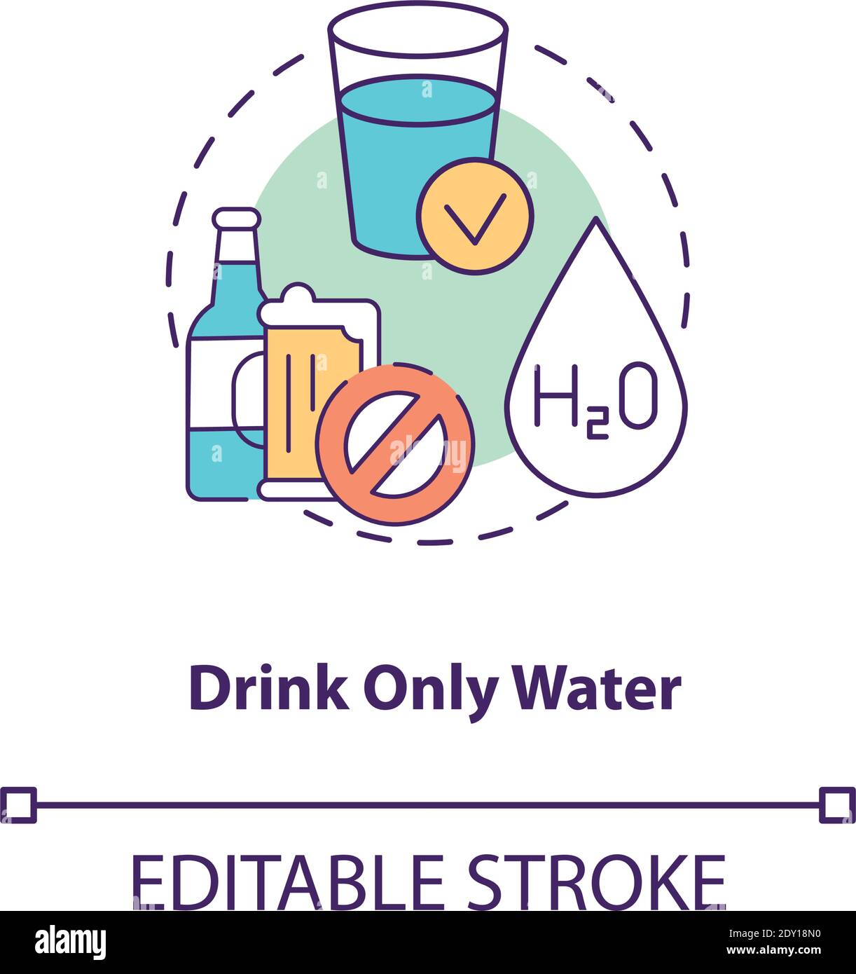 Drinking only water concept icon Stock Vector Image & Art - Alamy