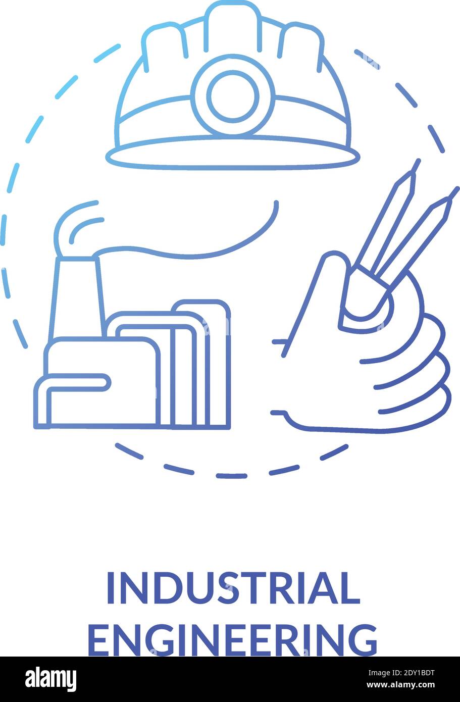 Industrial engineering blue gradient concept icon Stock Vector Image ...
