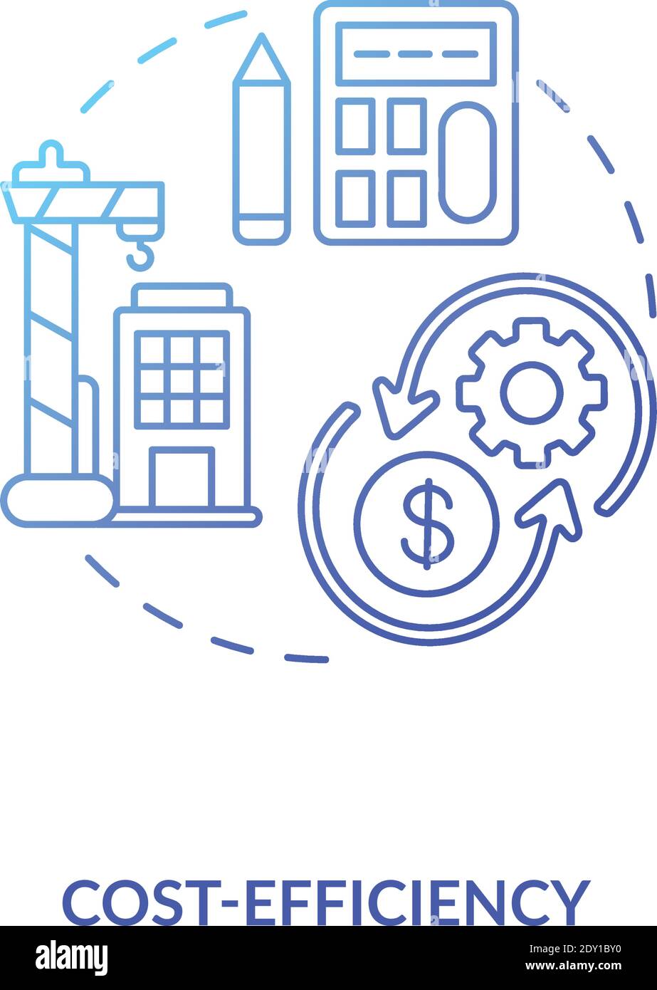Cost-efficiency blue gradient concept icon Stock Vector Image & Art - Alamy