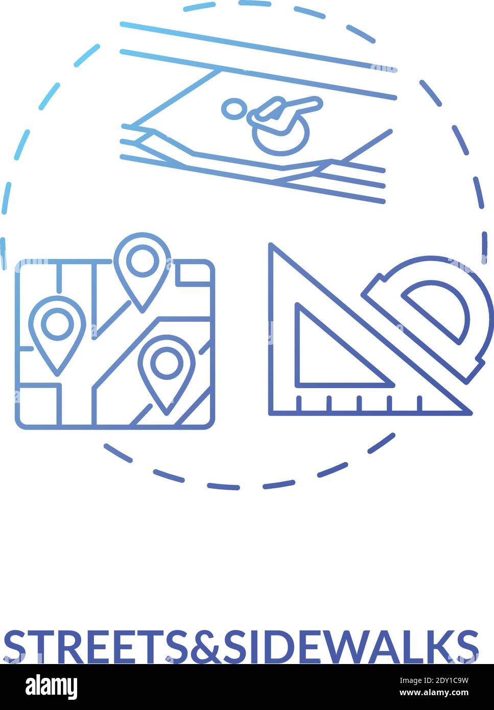 Streets and sidewalks blue gradient concept icon Stock Vector Image & Art - Alamy