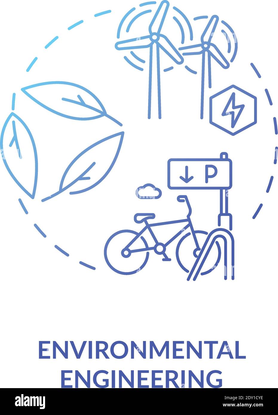 Environmental engineering blue gradient concept icon Stock Vector Image ...