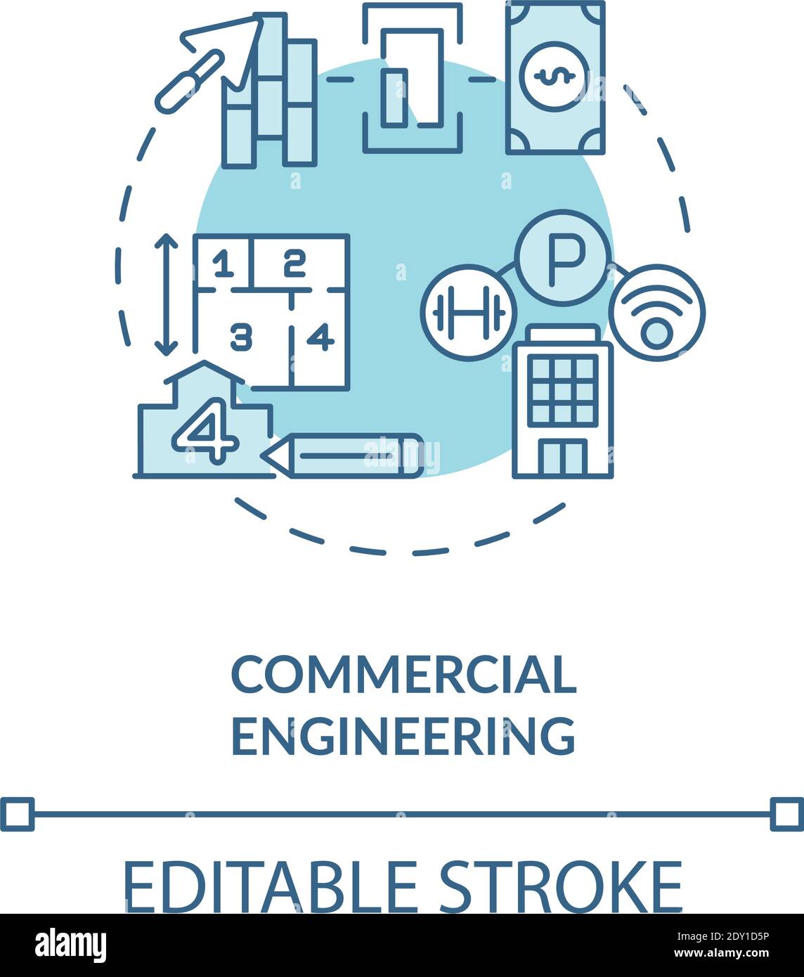 Commercial engineering turquoise concept icon Stock Vector Image & Art ...